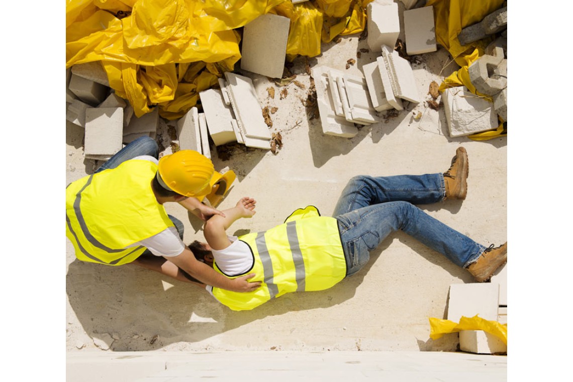 Worker falls from Forklift Truck